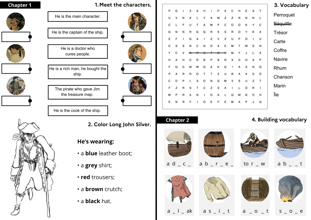 Lecture suivie (5ème) : Treasure Island – It's English O'Clock!