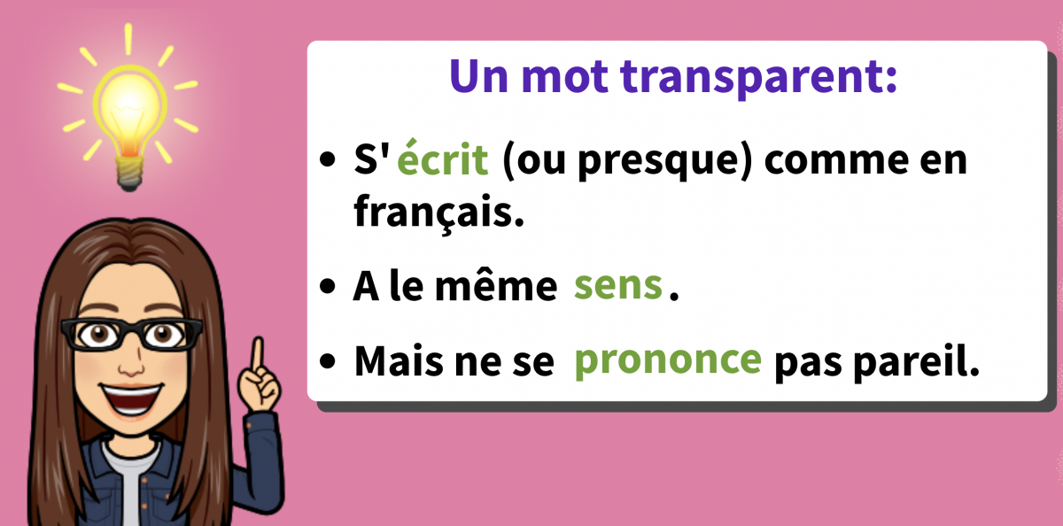 Les « transparent words » – It's English O'Clock!