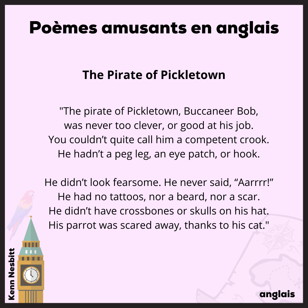 Poèmes amusants en anglais – It's English O'Clock!